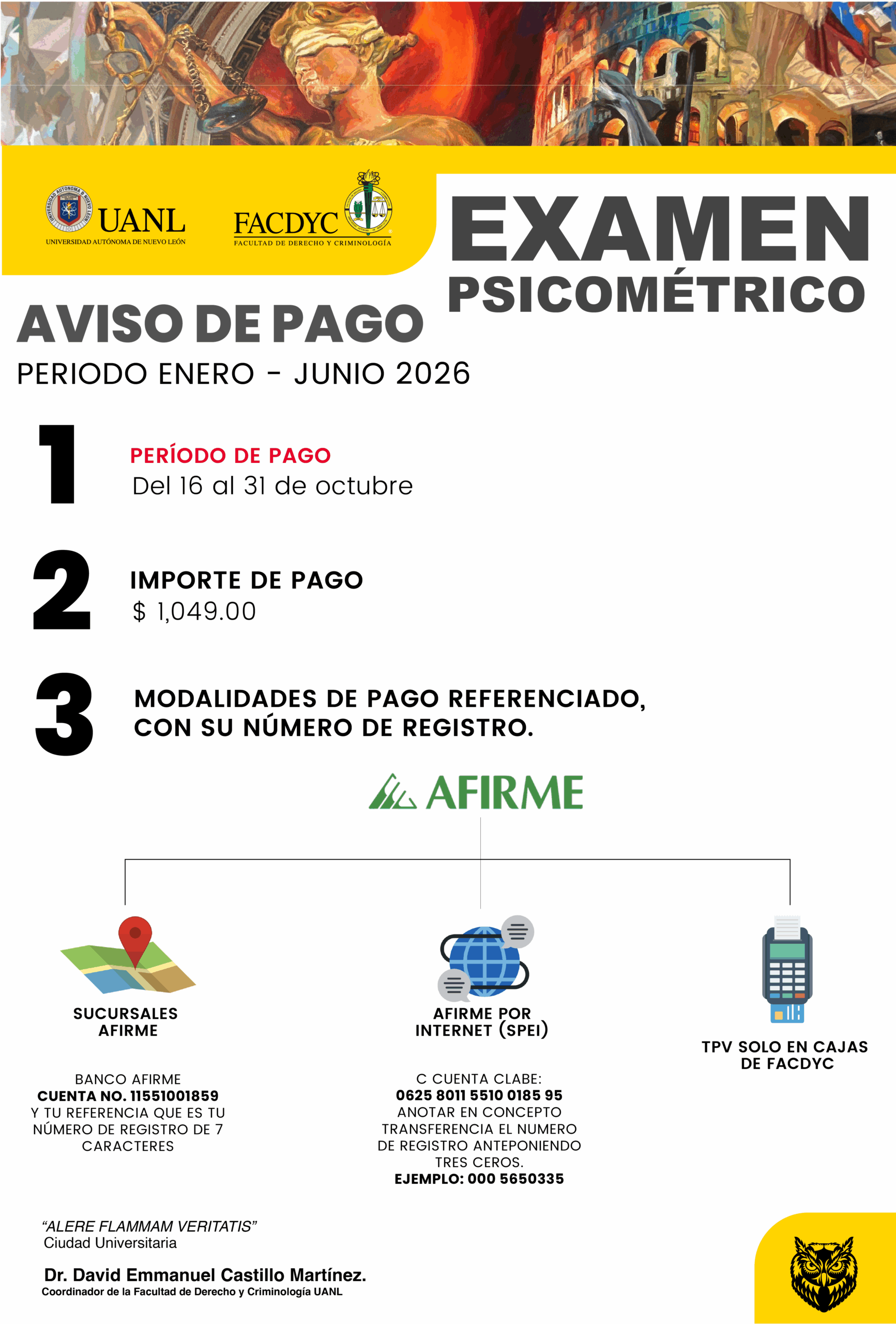 Convocatoria de ingreso a licenciatura - Facultad de Derecho y Criminología